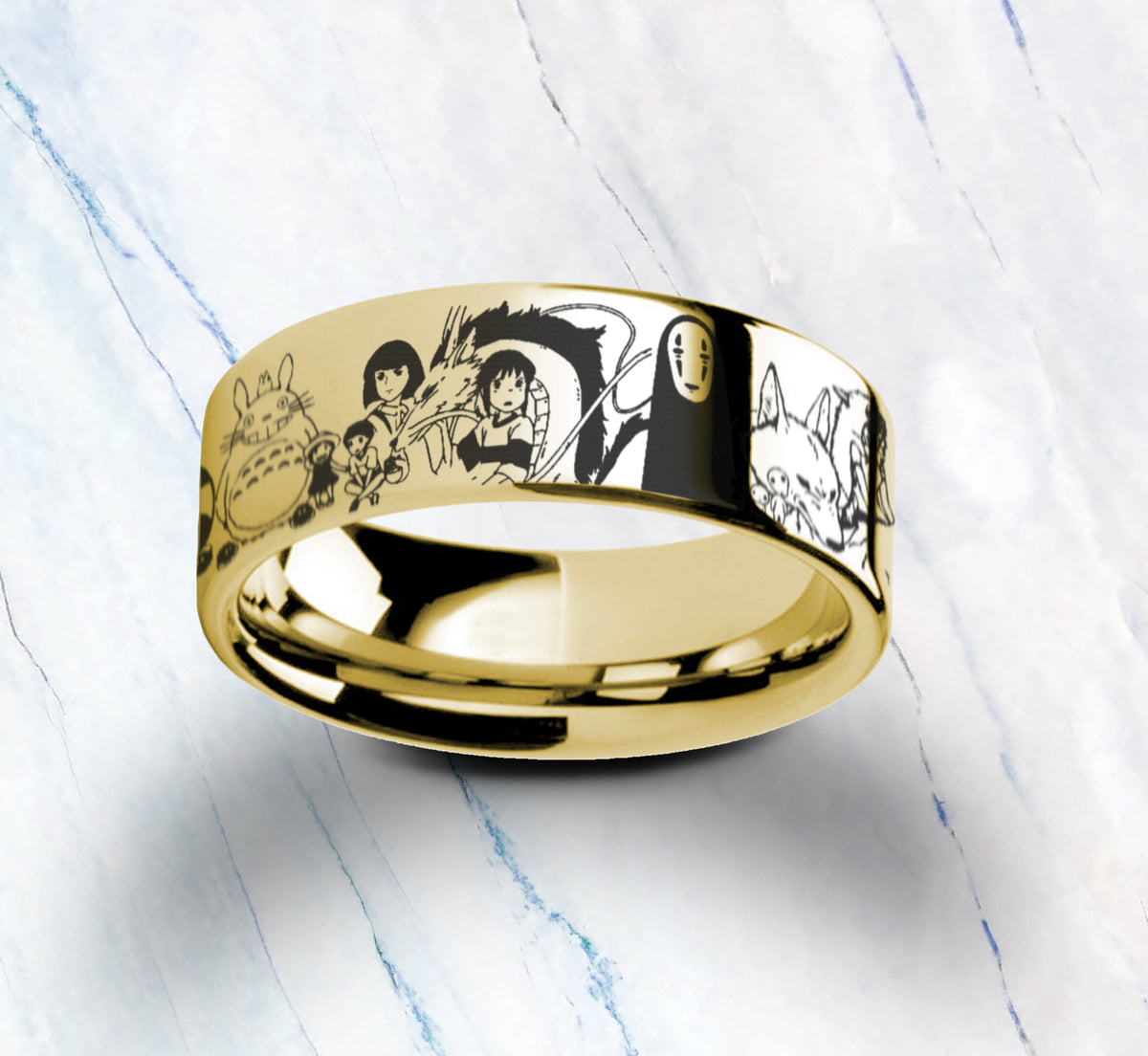Studio Ghibli Ring, Totoro Wedding Band, Spirited Away Jewelry, Stu...